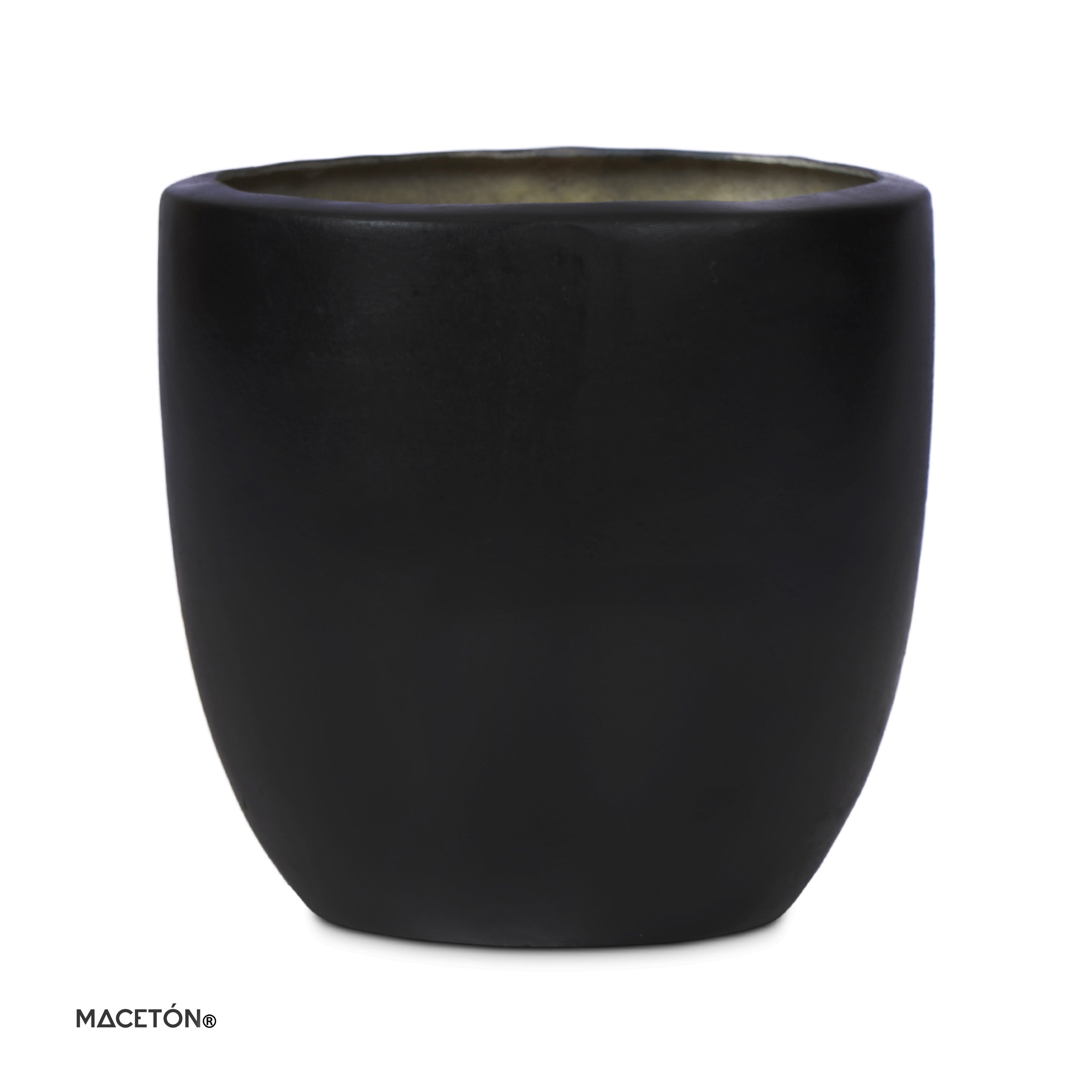 Barril Fibra de Vidrio Negro 70x60cm – maceton.com.mx